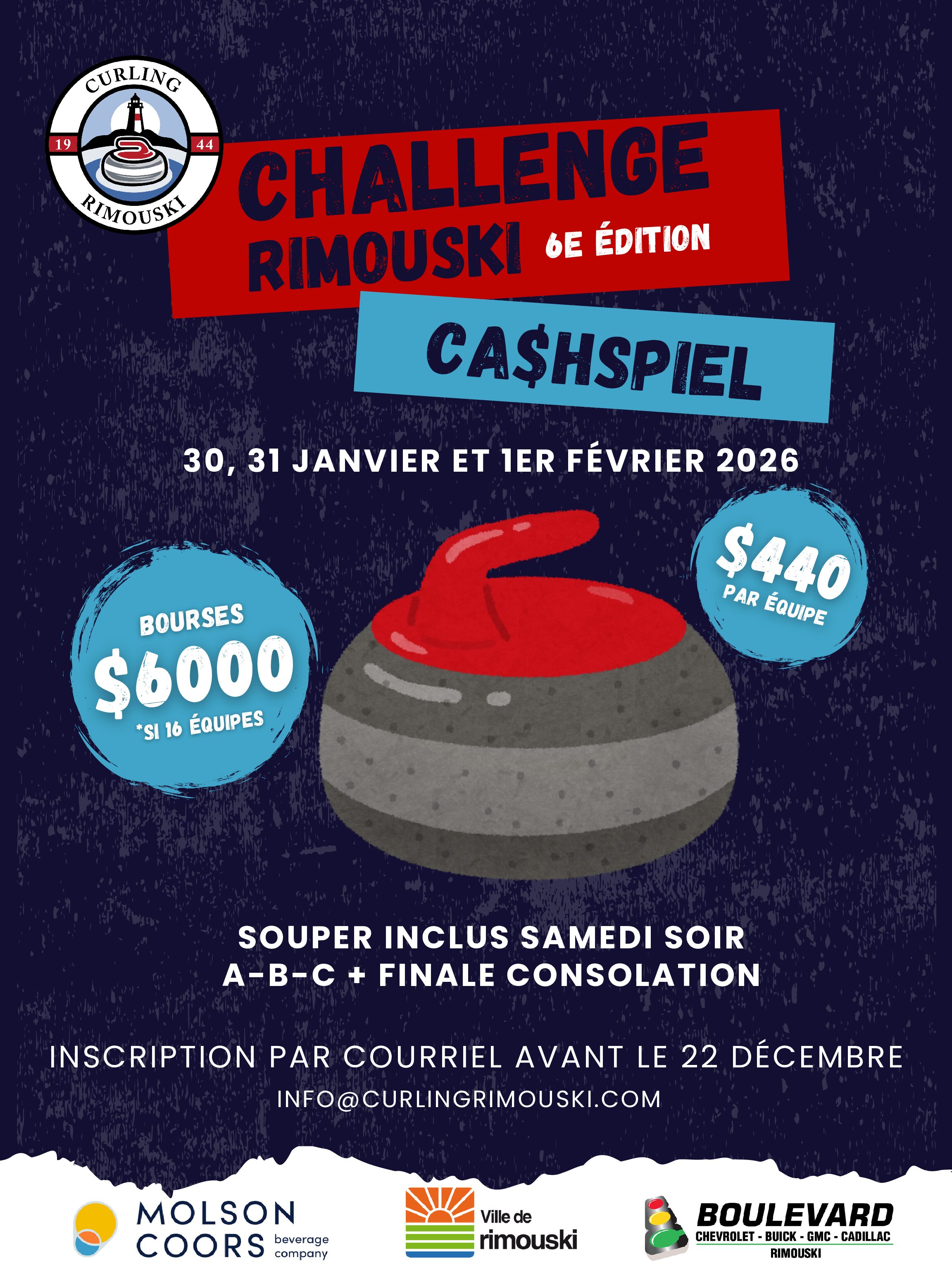 Affiche Challenge Rimouski V2 | Curling Québec